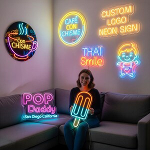 Custom Neon Logo Sign, Personalized LED Wall Decor - Etsy