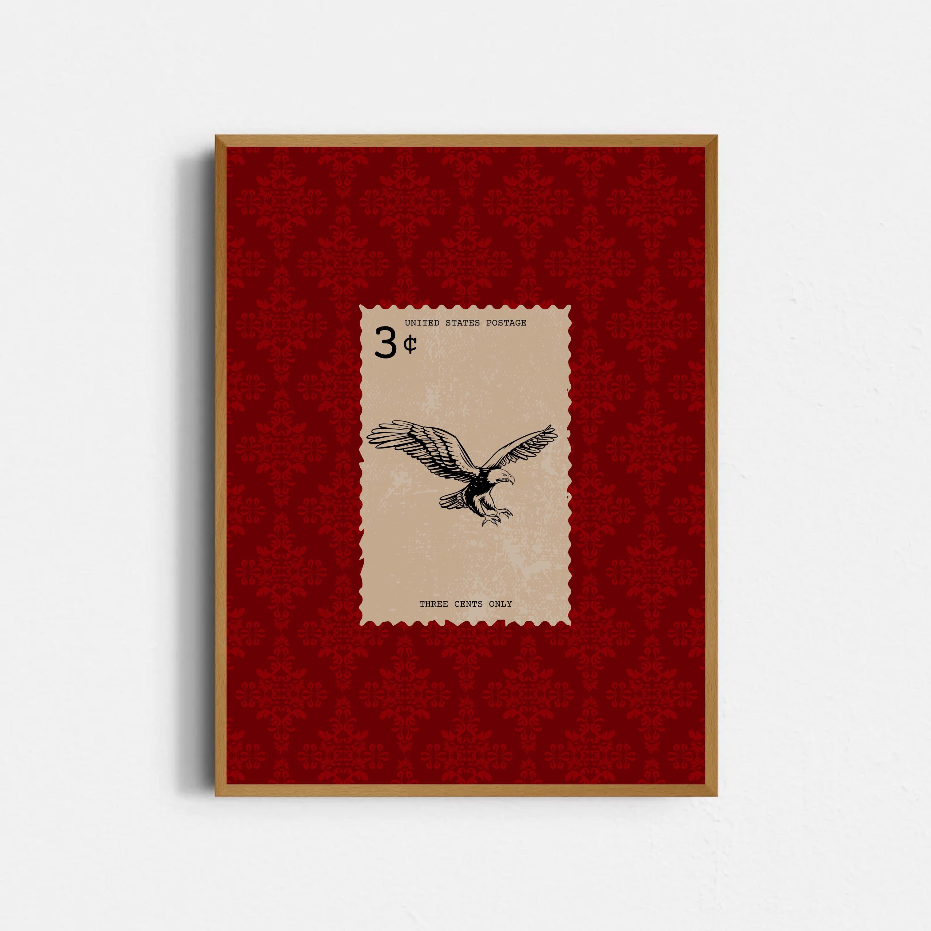 Patriotic Gallery Wall Art Set of 6 Vintage Americana Prints Red White ...