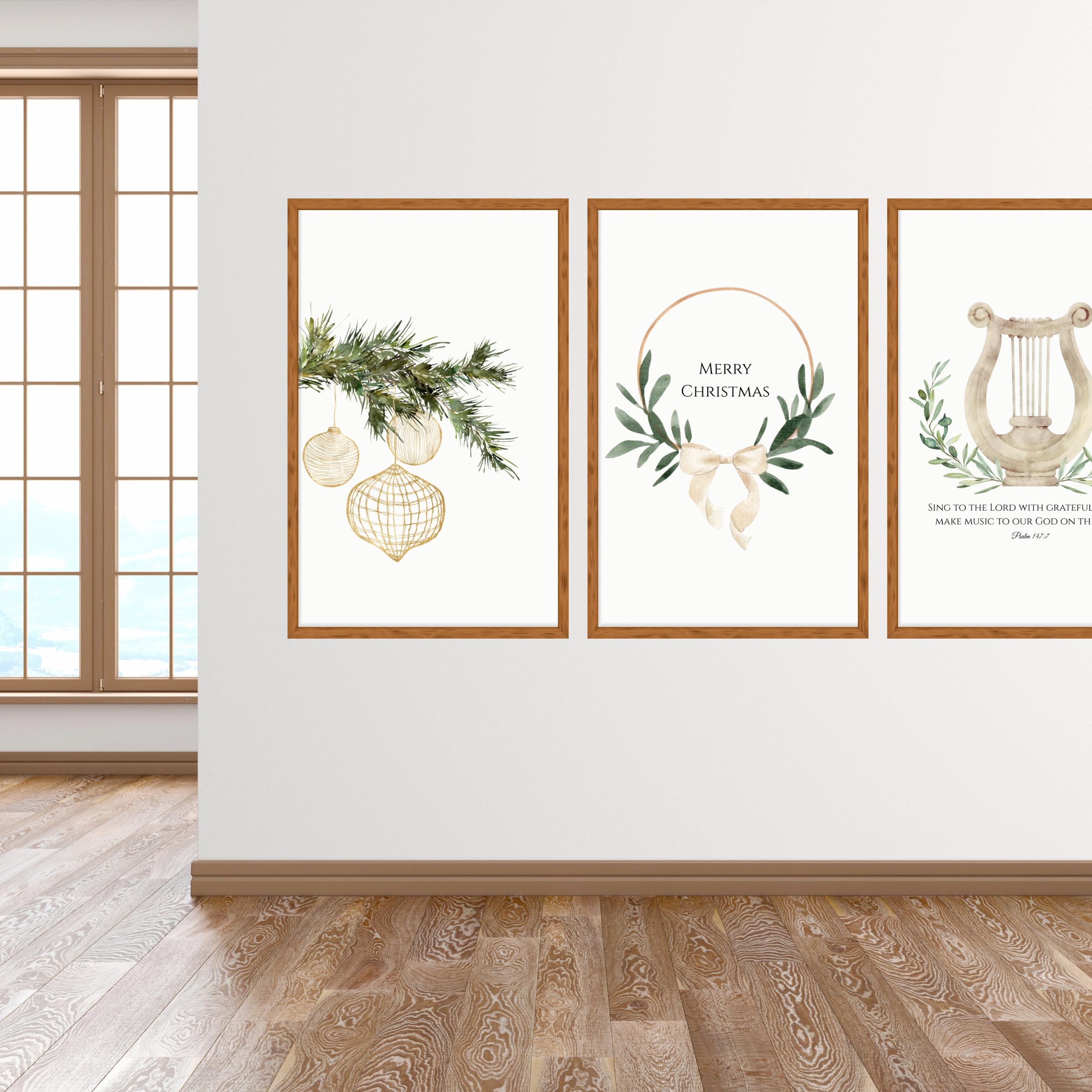 Christian Christmas Gallery Wall Art Prints Set of 6: Modern Minimalist ...