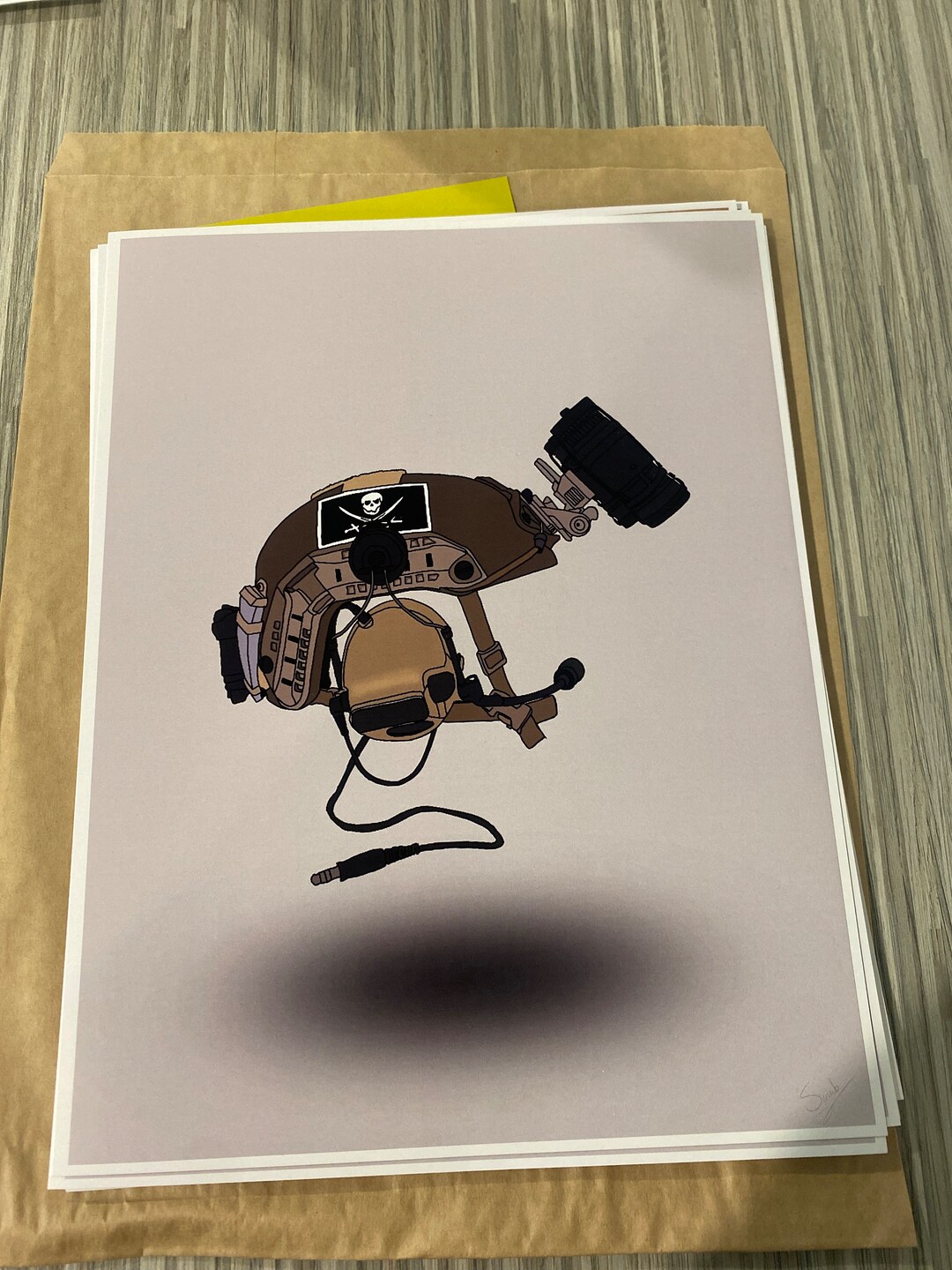 Modern Tactical Helmet Drawing Print - Etsy