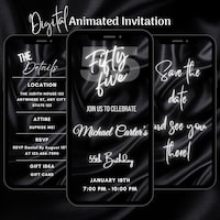 55th Birthday Digital Invitation, Fifty Five Party Video Invitation ...