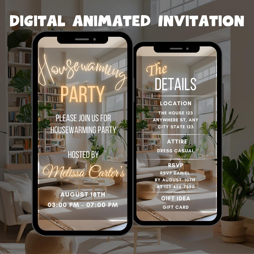 Housewarming Animated Invitation: Editable New Home Party Video ...