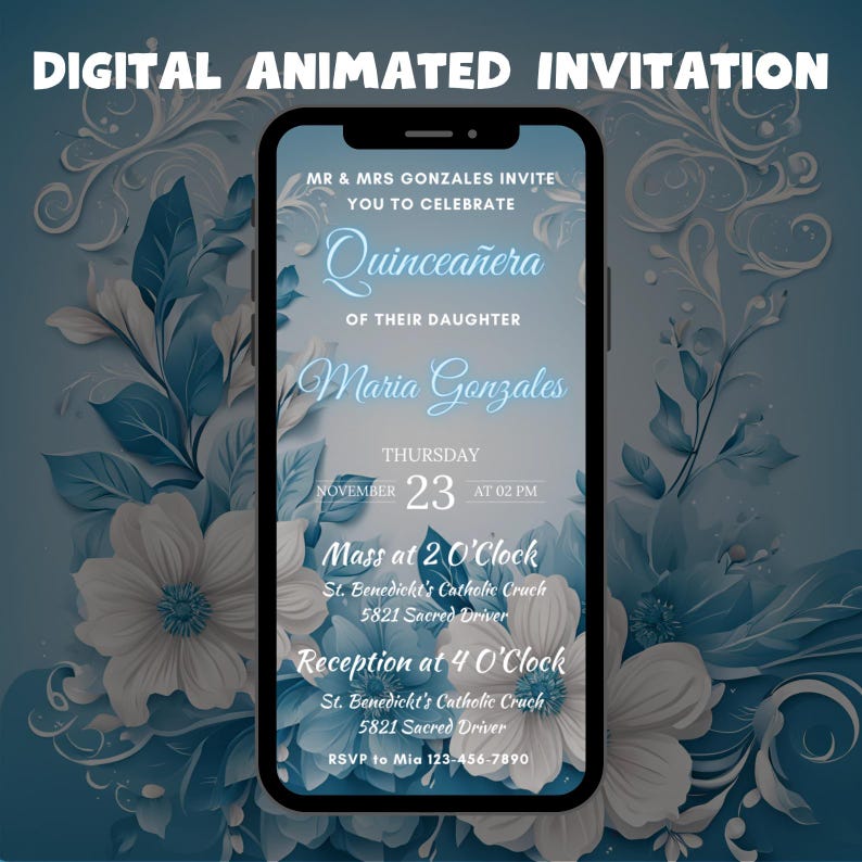 Editable Quinceañera Video Invitation, Quince Invitation, Animated ...