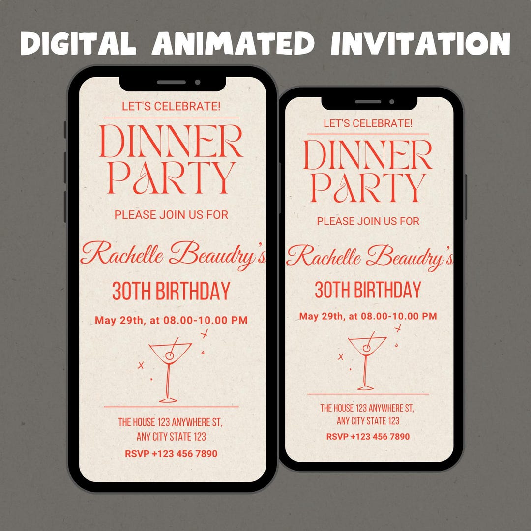 Editable Birthday Dinner Party Invitation, Digital Dinner Party Text ...