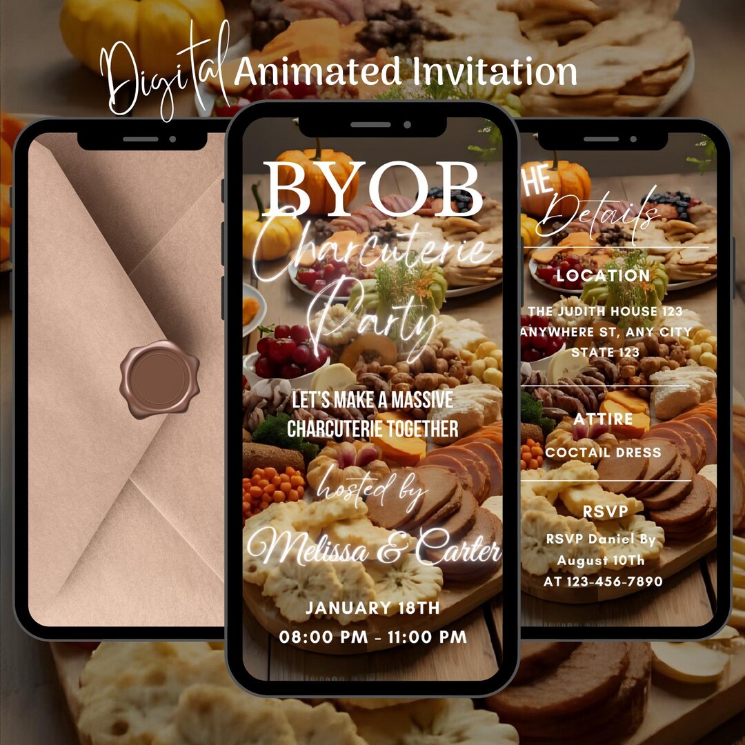 Editable Bring a Own Board Party Video Invitation, BYOB Night Animated ...
