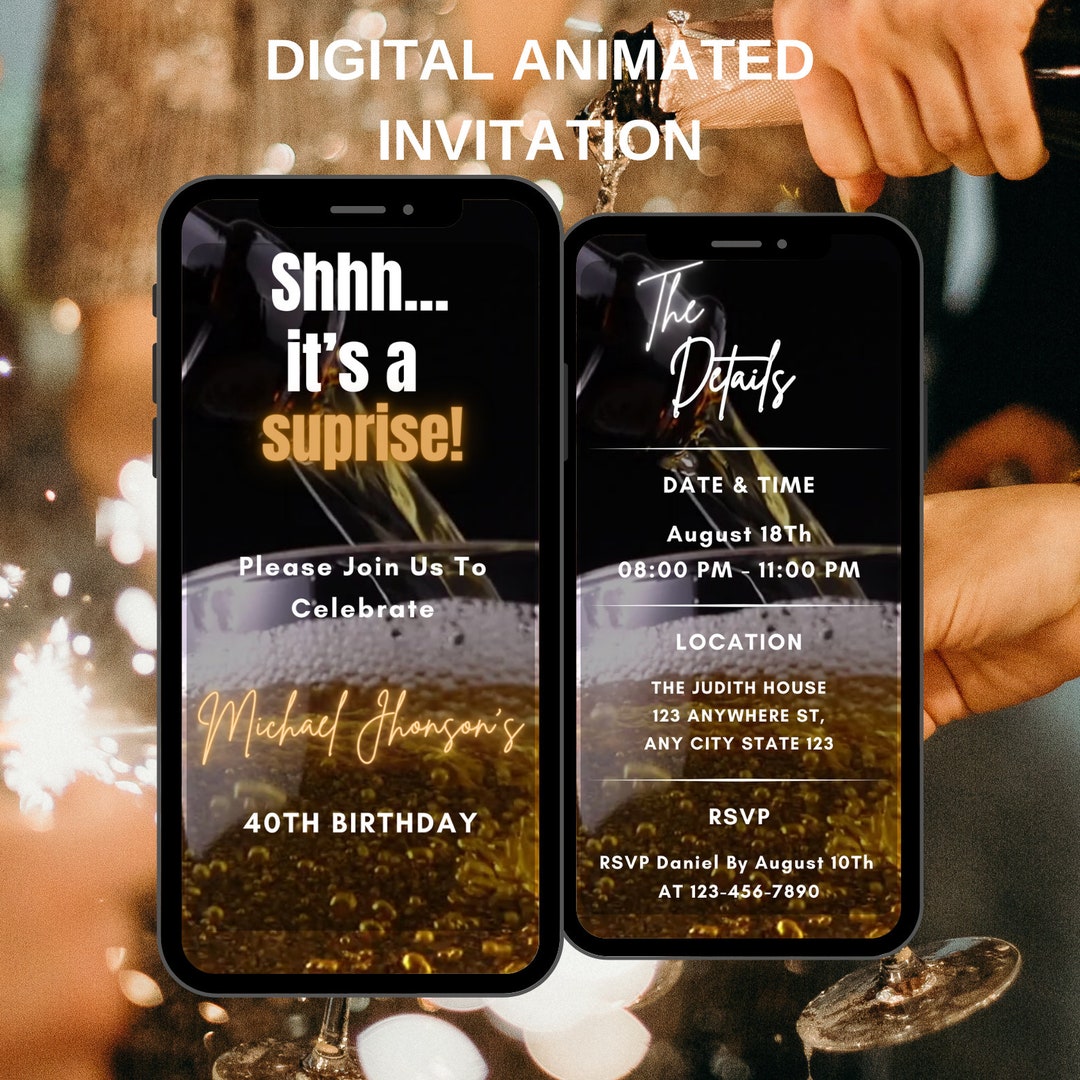 Editable Beer Theme Birthday Invitation, Digital Men's Beer Birthday ...