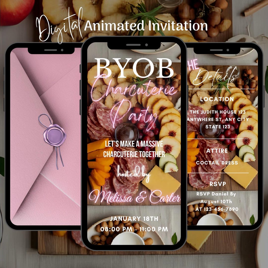 Editable Bring a Own Board Party Video Invitation, BYOB Night Animated ...