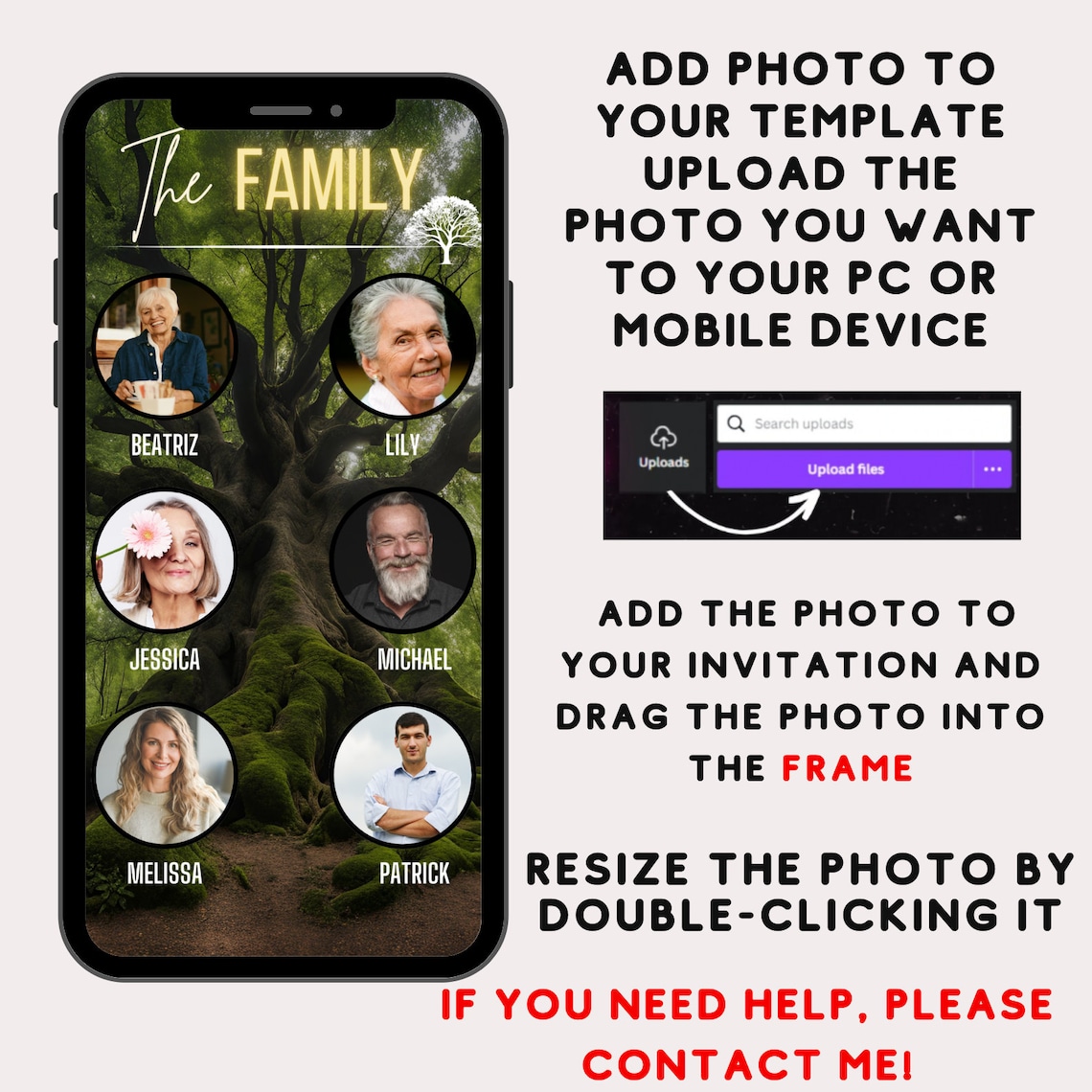 Editable Digital Family Reunion Itinerary, Family Tree, Animated Family ...