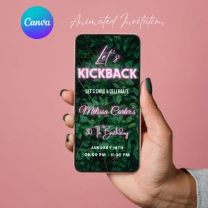 Digital Let’s Kickback Birthday Party Invitation, Editable Cookout BBQ ...