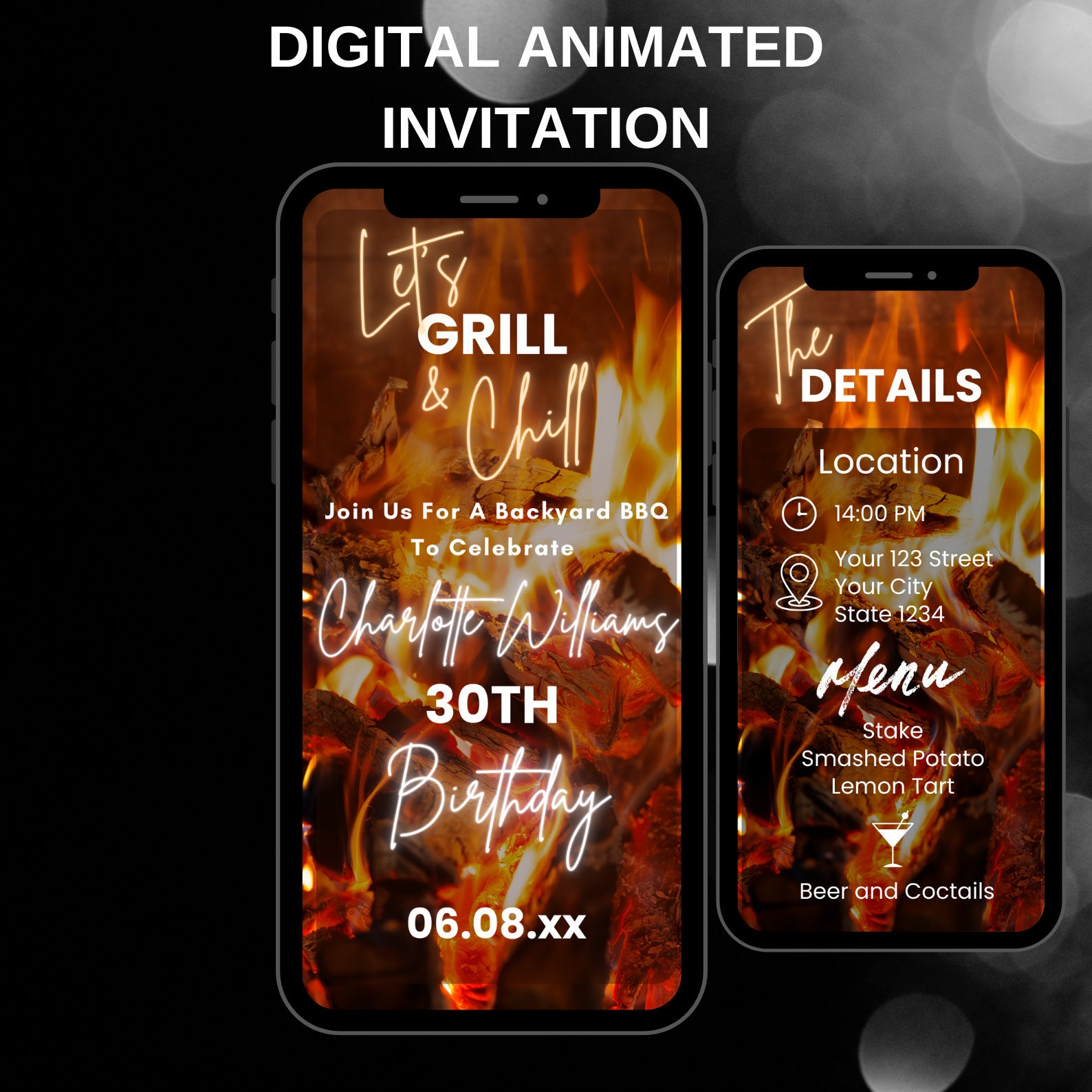 Editable BBQ Party Invitation, BBQ Chill and Grill Party Announcement ...