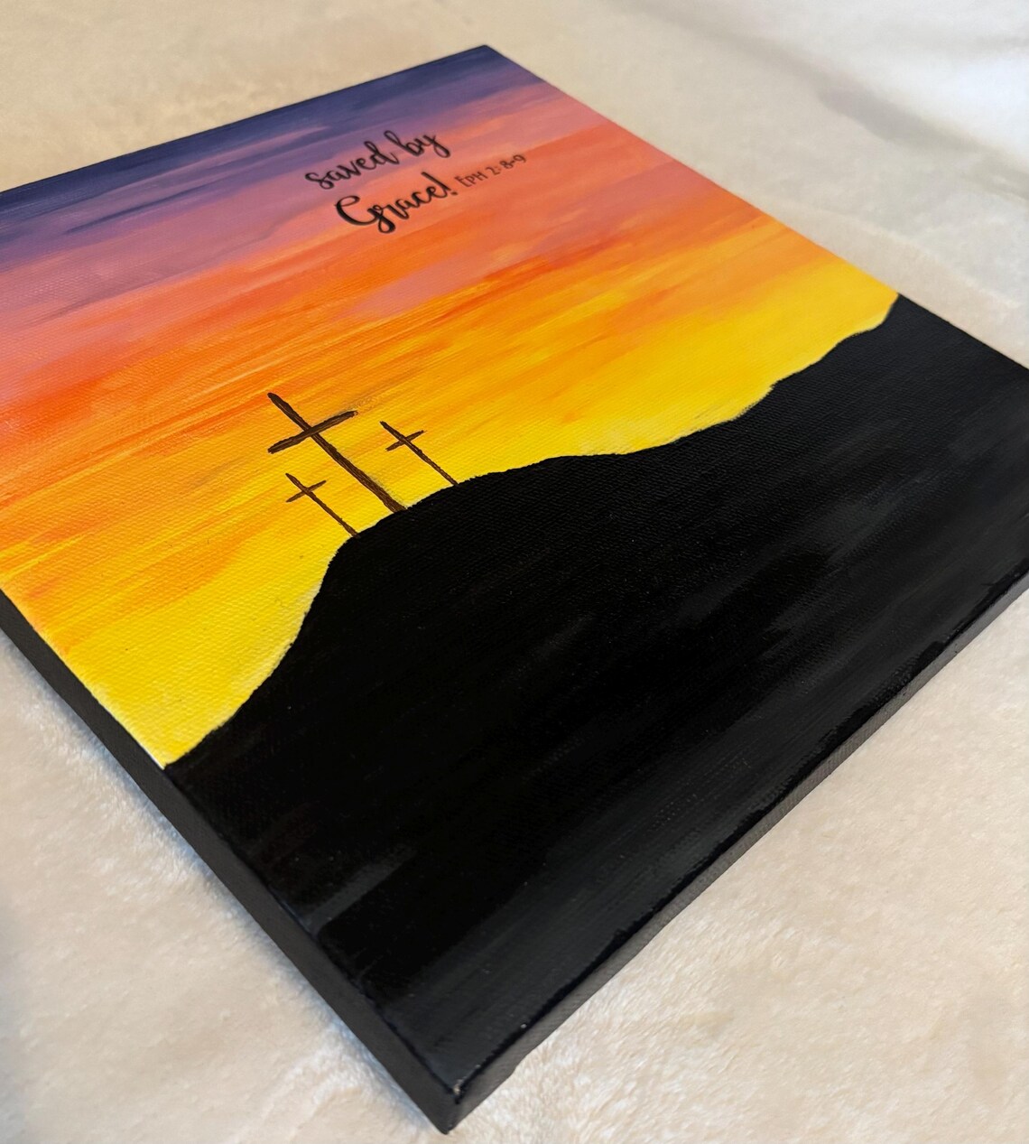 Easter Cross Sunset Hand-painting on Canvas - Etsy