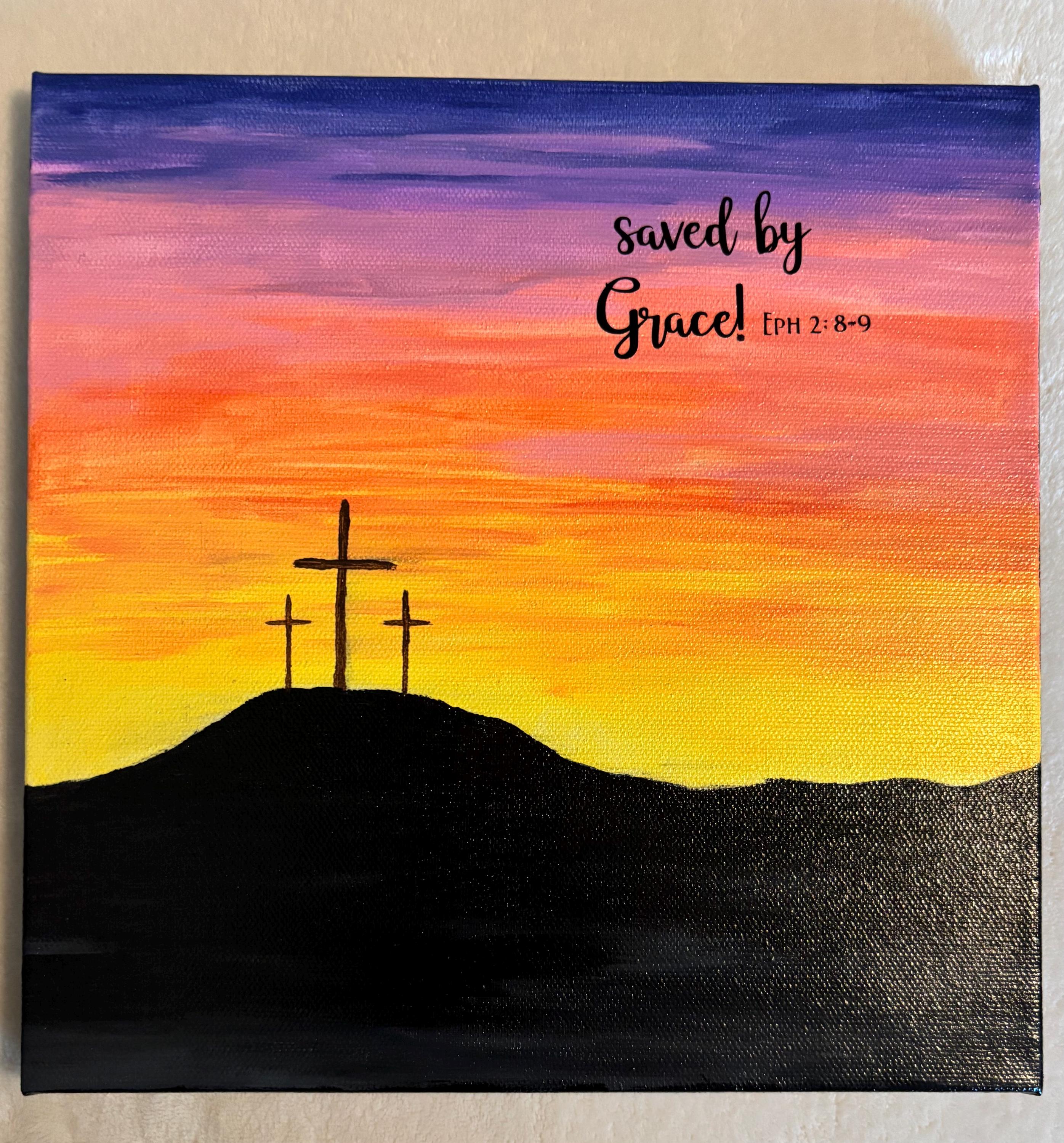 Easter Cross Sunset Hand-painting on Canvas - Etsy