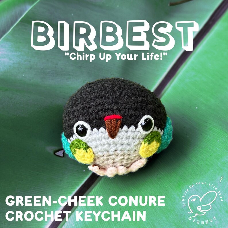 Handmade Green-cheek Conure Crochet Keychain | Bird Lover Gift ...