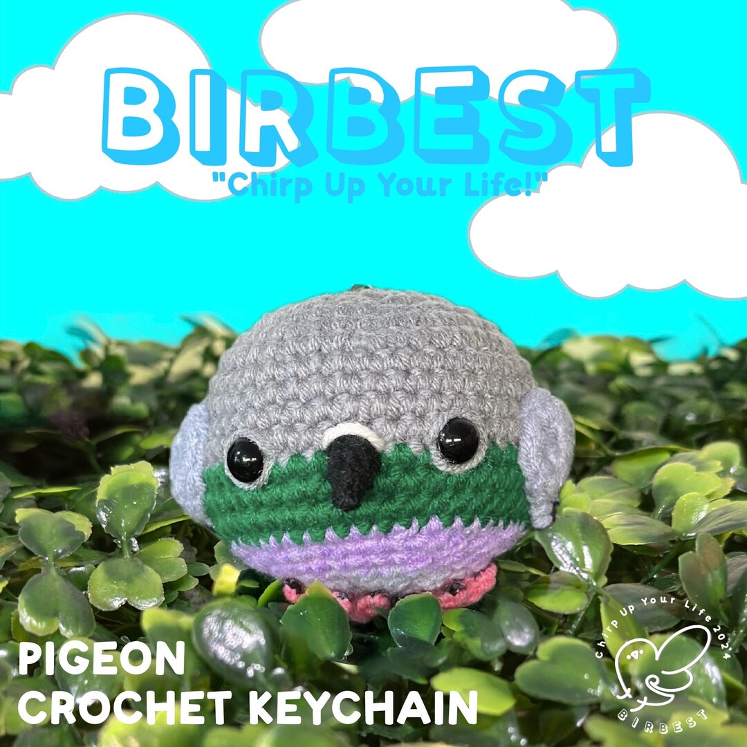 Handmade Pigeon Crochet Keychain Bird Lover Gift Amigurumi Bird ...