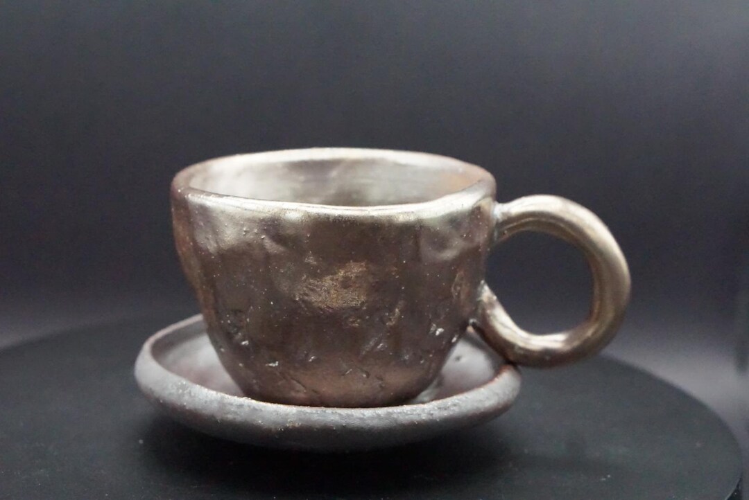 Handcrafted Ceramic Cup 130ml, Wood Ash Glazed Cup, Non-glazed ...