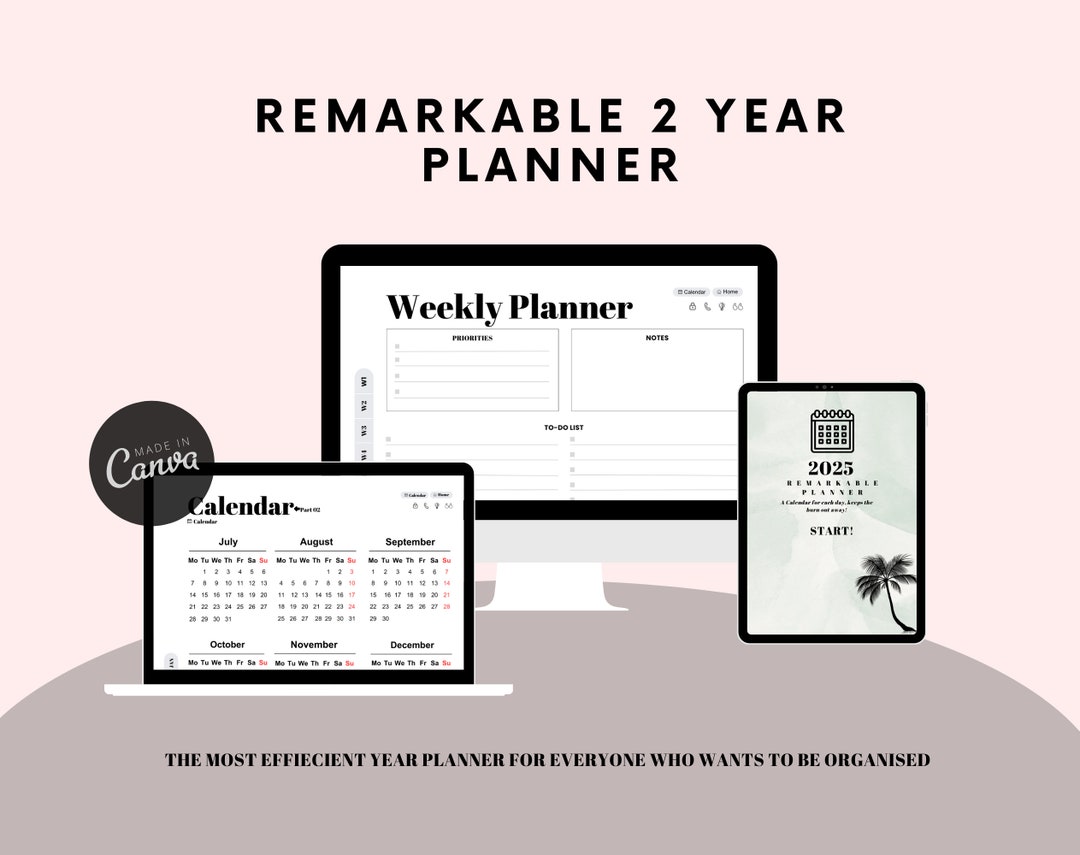 Remarkable 2 Year Planner Templates for a Good Planned Year - Etsy