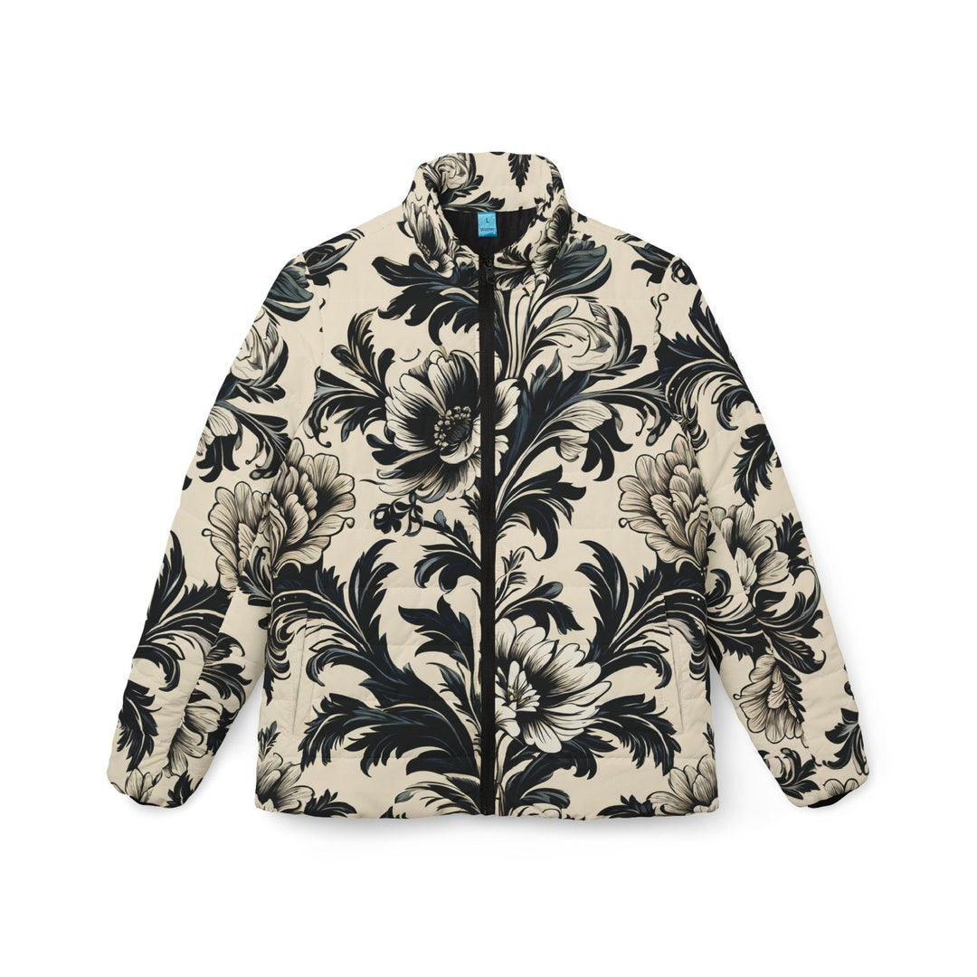 Baroque Vintage Italian Design Puffer Jacket AOP - Etsy