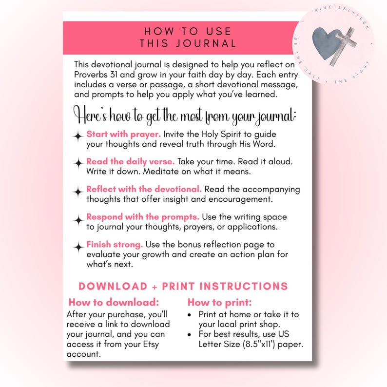 Printable Proverbs 31 Devotional Journal | 21-day Bible Study for Women ...