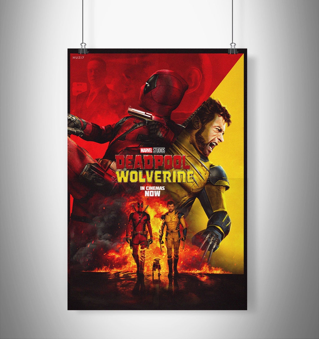Deadpool Poster, Wolverine Wall Art, Superhero Movie Minimalist ...