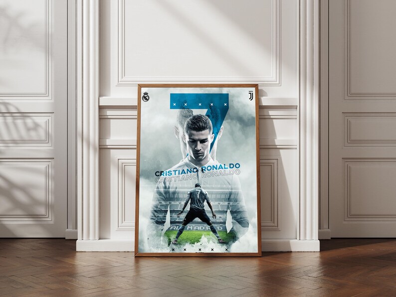 Cristiano Ronaldo Poster, CR7 Fan Art, Real Madrid Football Minimalist ...