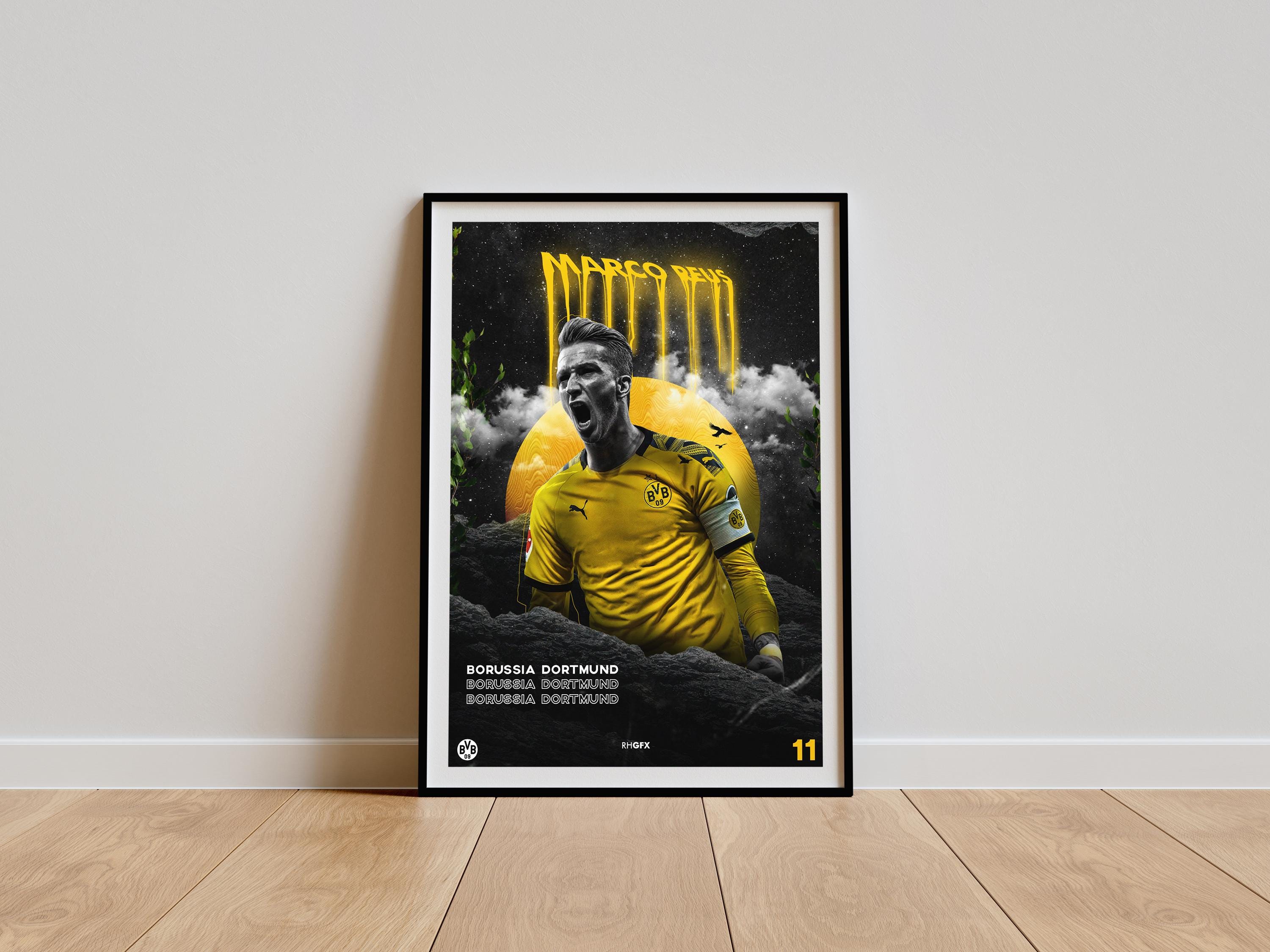 Marco Reus Poster, Germany Reus Fan Art, Borussia Dortmund Football ...