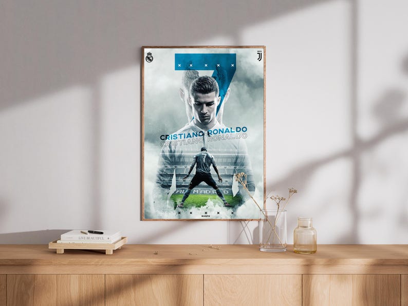 Cristiano Ronaldo Poster, CR7 Fan Art, Real Madrid Football Minimalist ...