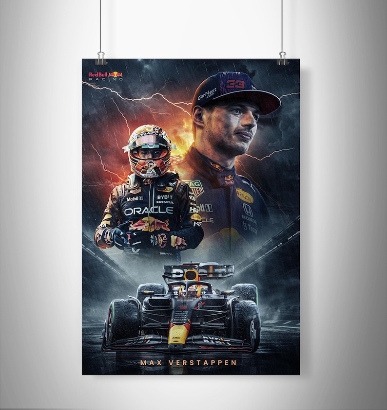 Max Verstappen Poster, Formula 1 Wall Art, Max Verstappen Red Bull ...