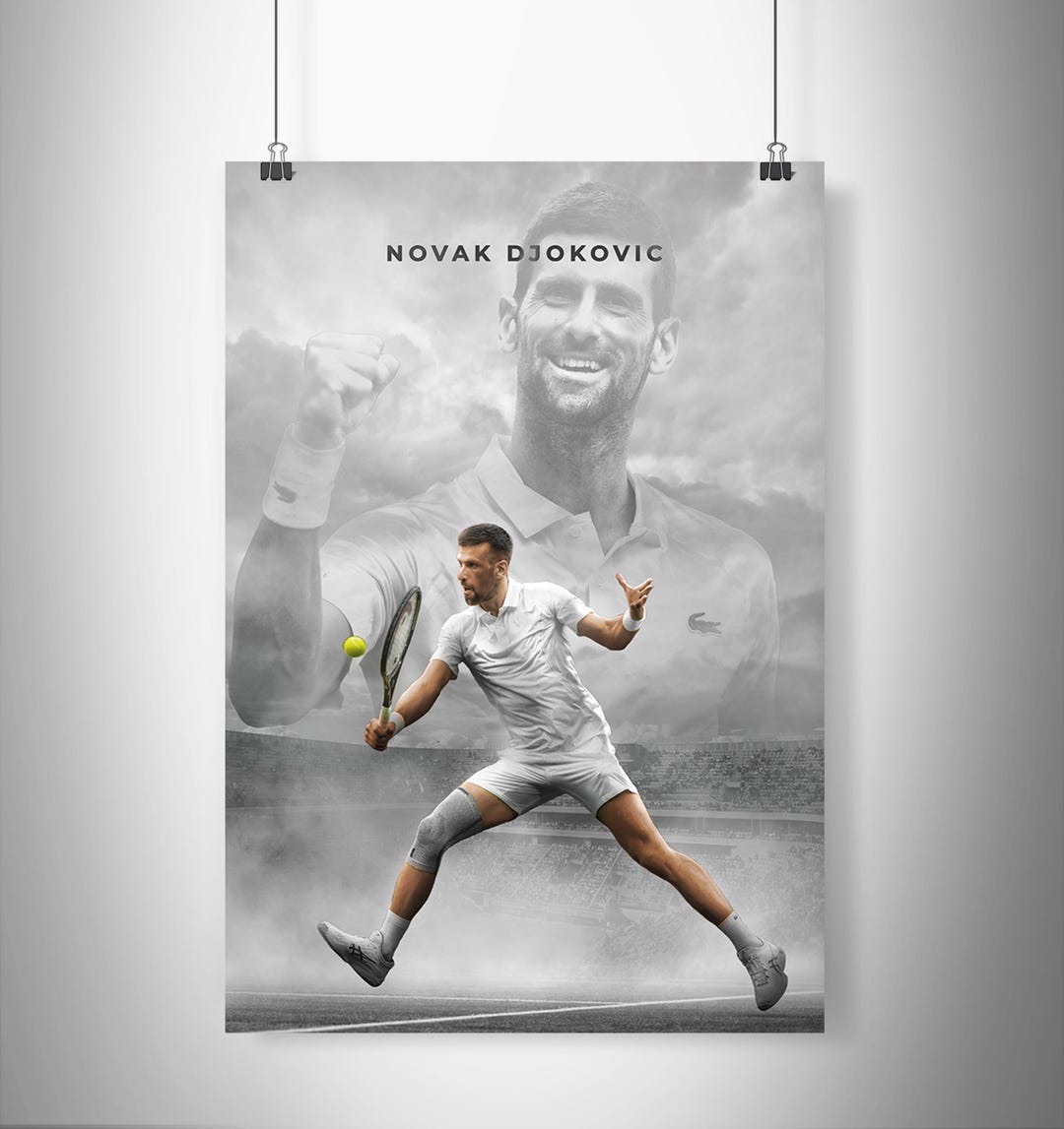 Novak Djokovic Poster, Tennis Star Fan Art, Tennis Player Minimalist ...