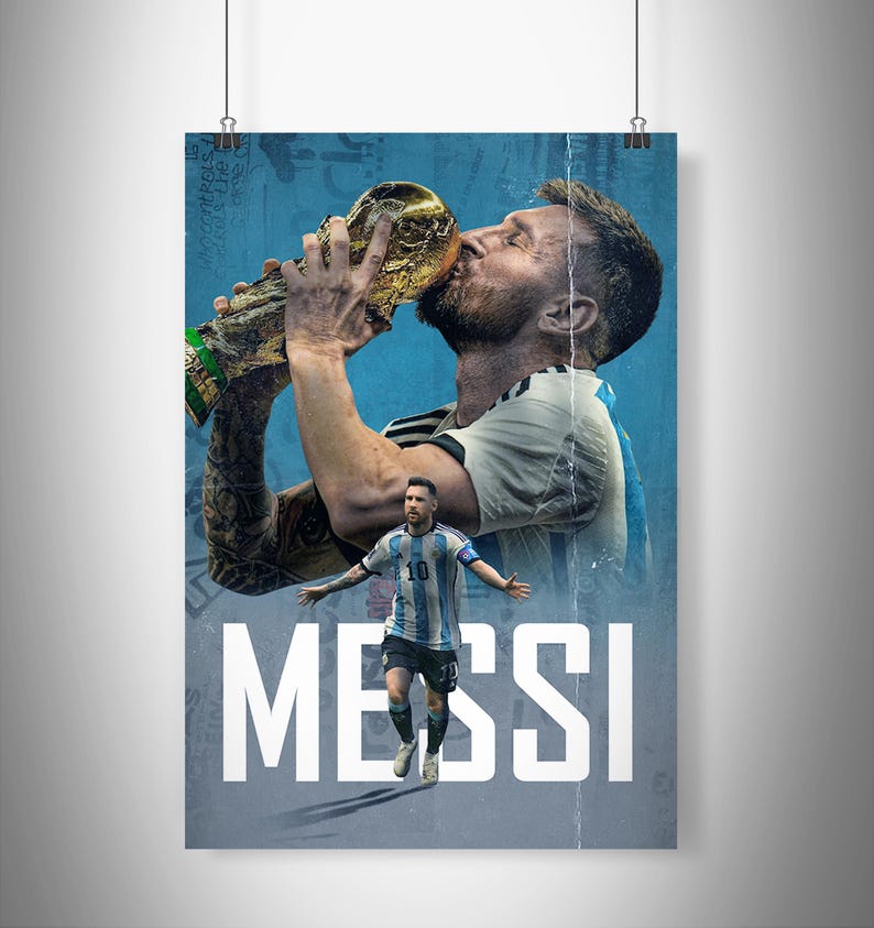 Lionel Messi Poster, LM10 Fan Art, Lionel Messi World Cup Wining Photo ...