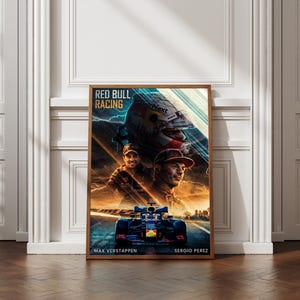 Formula 1 Poster, Formula One Fan Art, F1 Car Racing Portrait, Red Bull ...