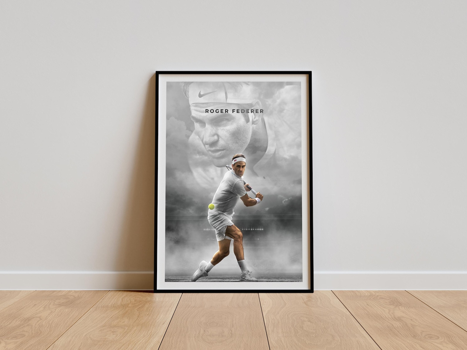 Roger Federer Poster, Tennis Star Fan Art, Tennis Player Minimalist ...