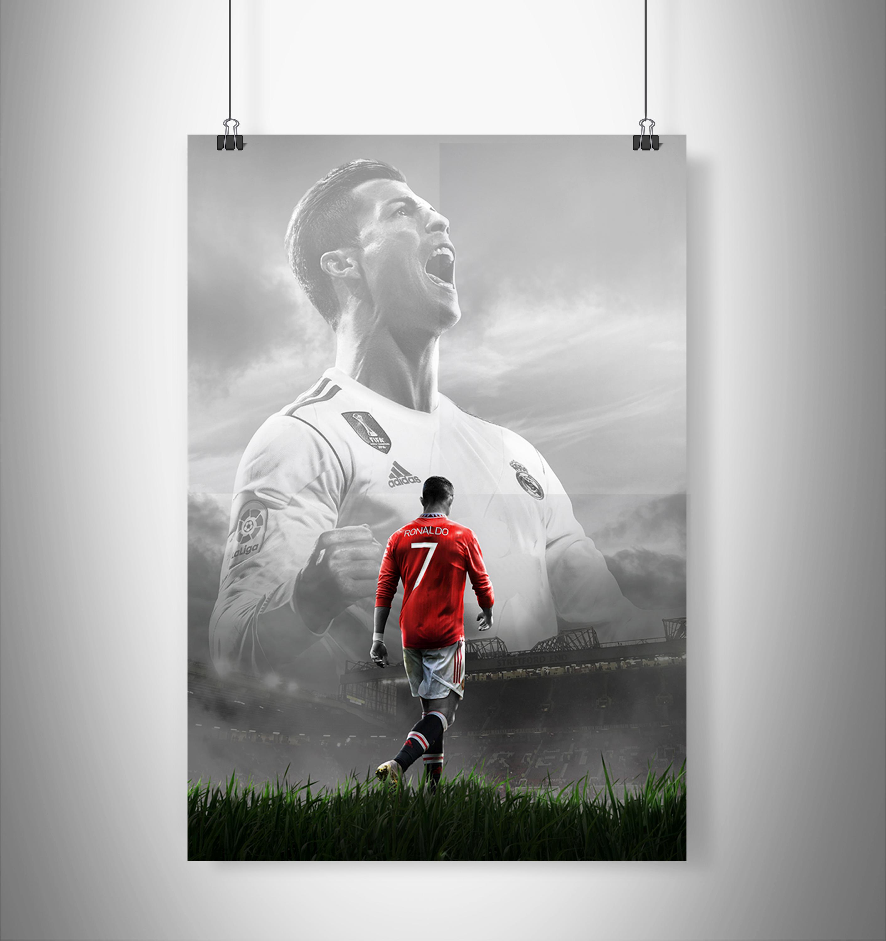 Cristiano Ronaldo Poster, CR7 Fan Art, Real Madrid Football Minimalist ...