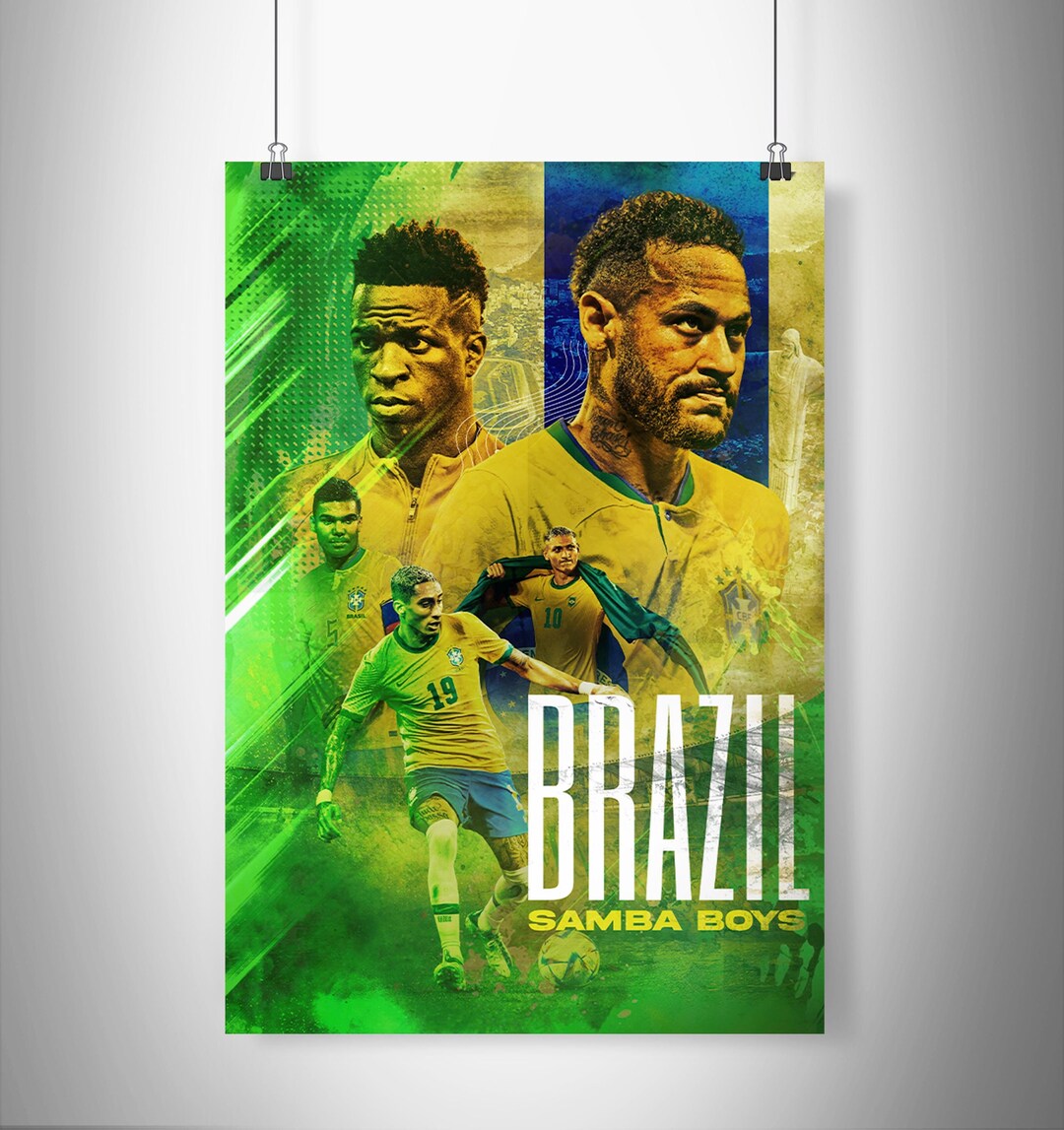 Brazil National Team Poster, Neymar Fan Art, Football Minimalist ...
