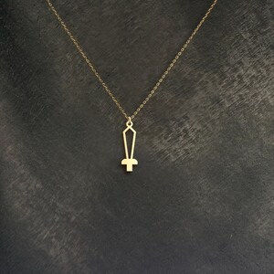 Sword Necklace - Minimalist Sword Pendant - Sterling Silver or Gold ...