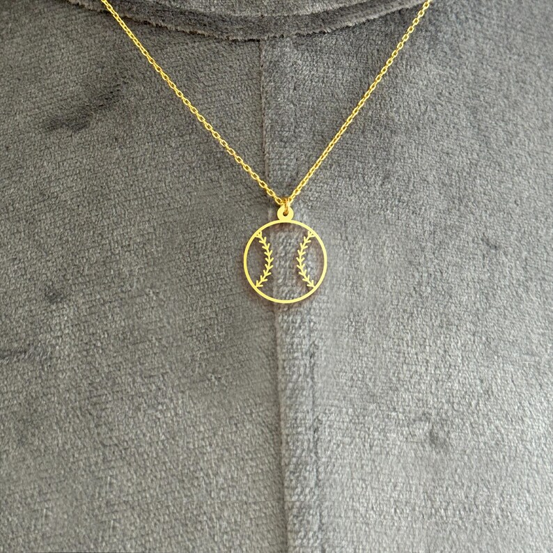 Minimalist Baseball Softball Necklace - Gold Plated Baseball Player ...