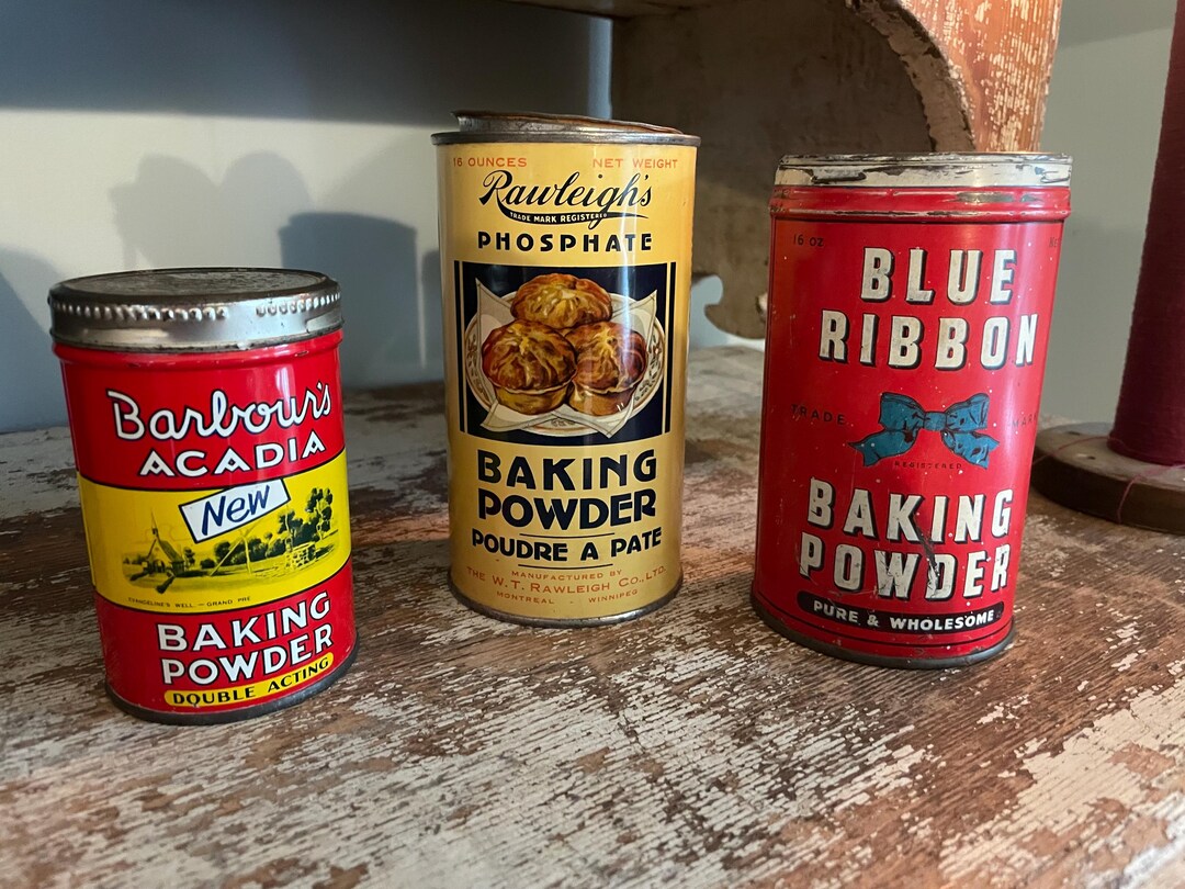 3 Vintage Baking Powder Tins, Old Advertising Tins, Collectible Tins ...