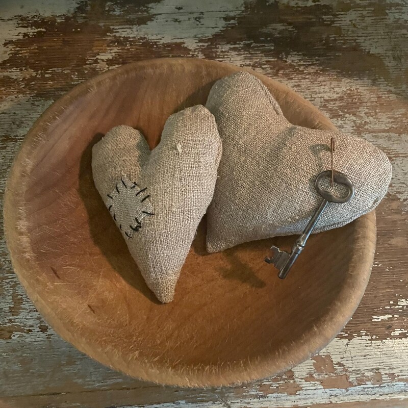 Linen Hearts - Etsy