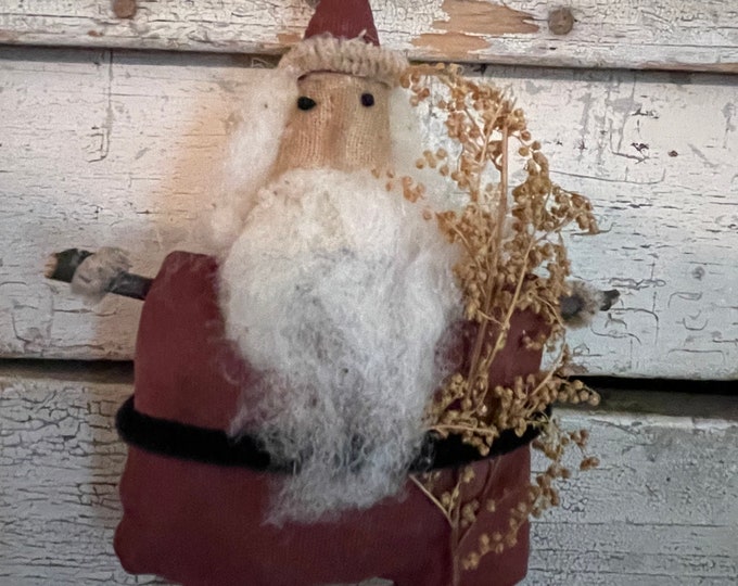 Primitive Christmas Santa Ornie, Little Folk Art Santa Bowlfiller ...