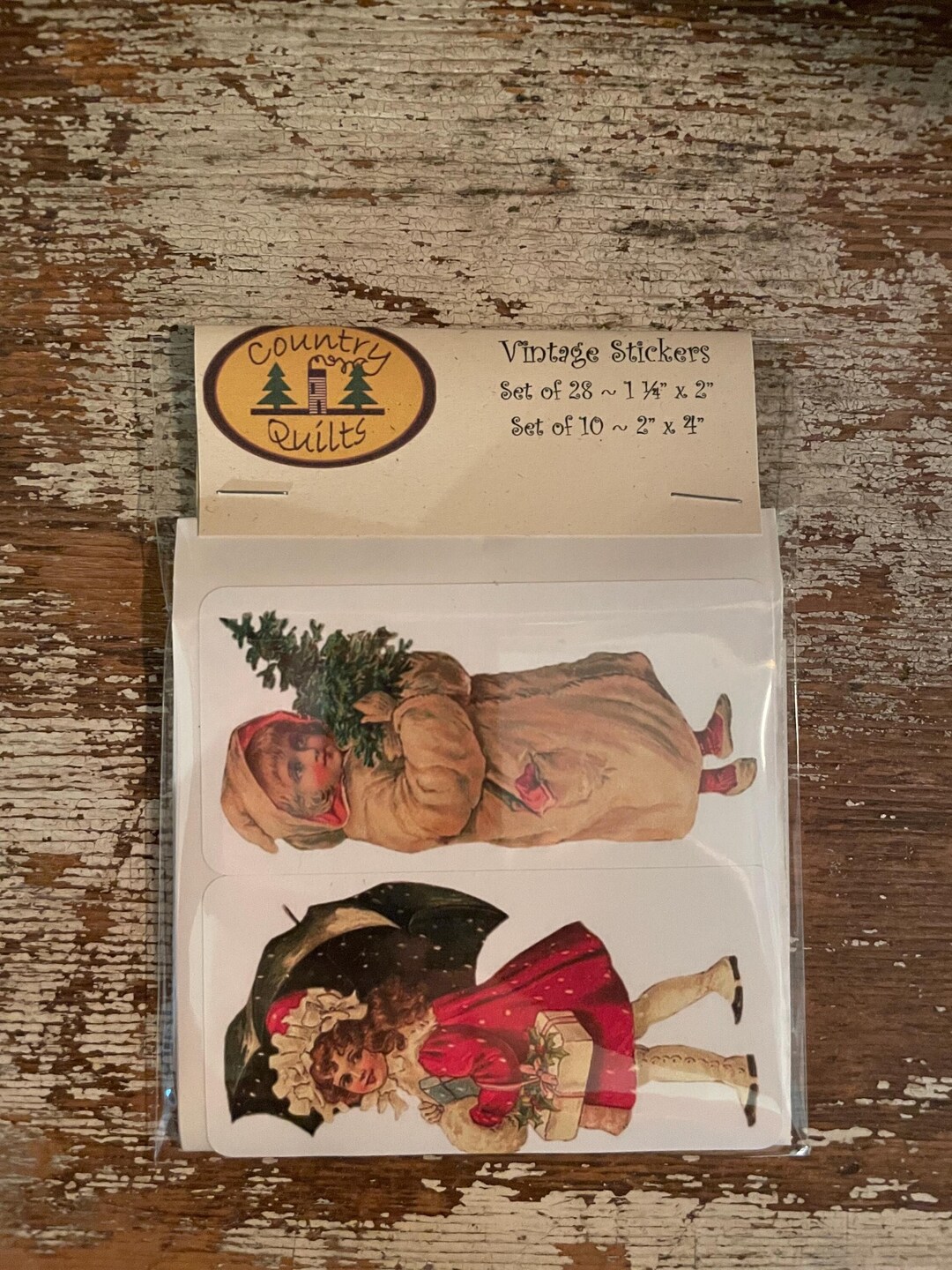 Set of 38 Vintage Looking Christmas Stickers, Vintage Graphics ...