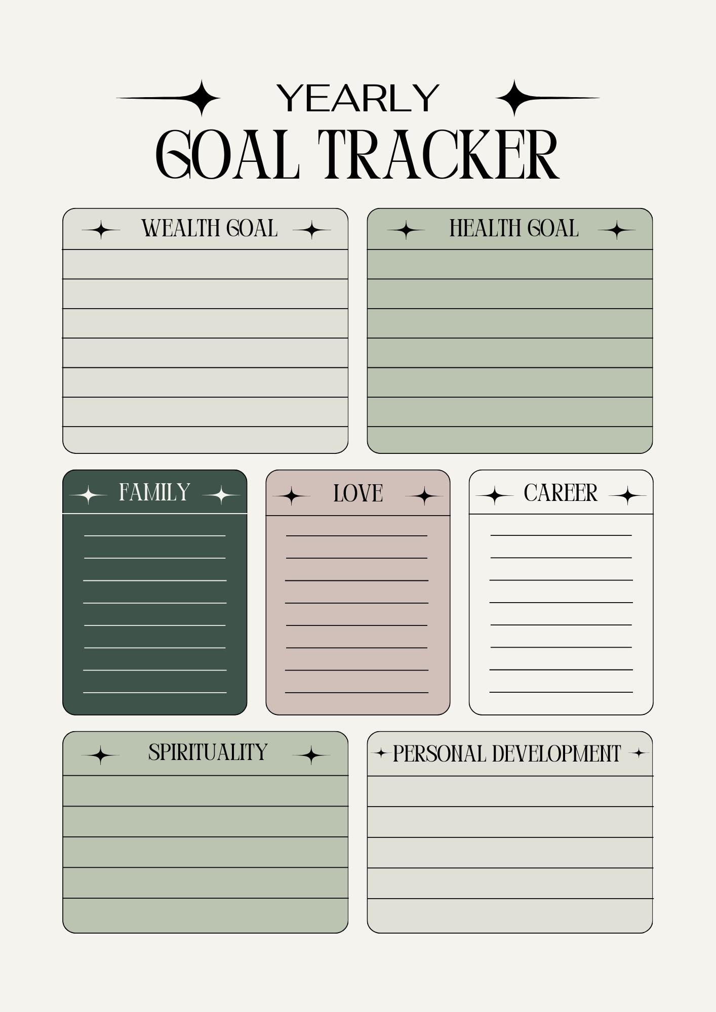 Yearly Goal Planner - Etsy