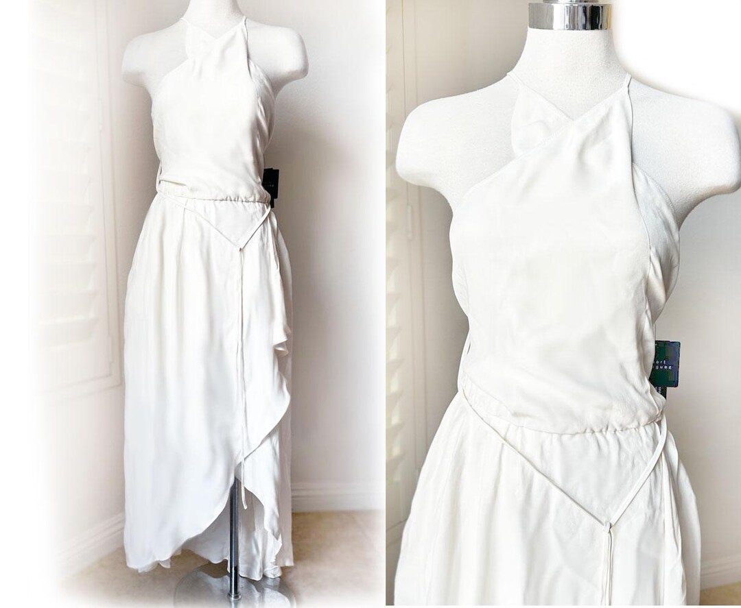 NWT Robert Rodriguez Ivory Silk Dress, High Low Halter Boho Wedding ...