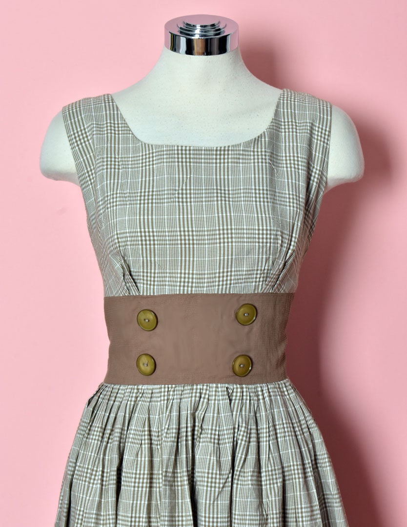 50's Vintage Cotton Summer Sun Dress Full Skirt Size - Etsy