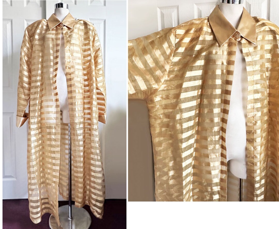 SHEER Gold EGYPTIAN Style Long Duster Evening Coat Shirt - Etsy