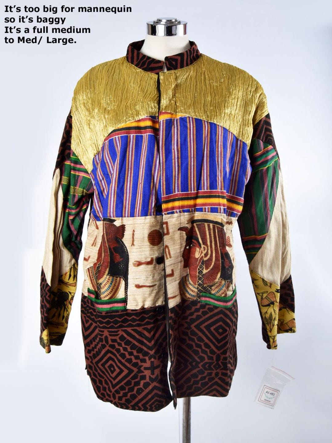 Gold Silk Ancient Egyptian Coat Jacket, Pharaohs, ASHRO, Rare, Overcoat ...