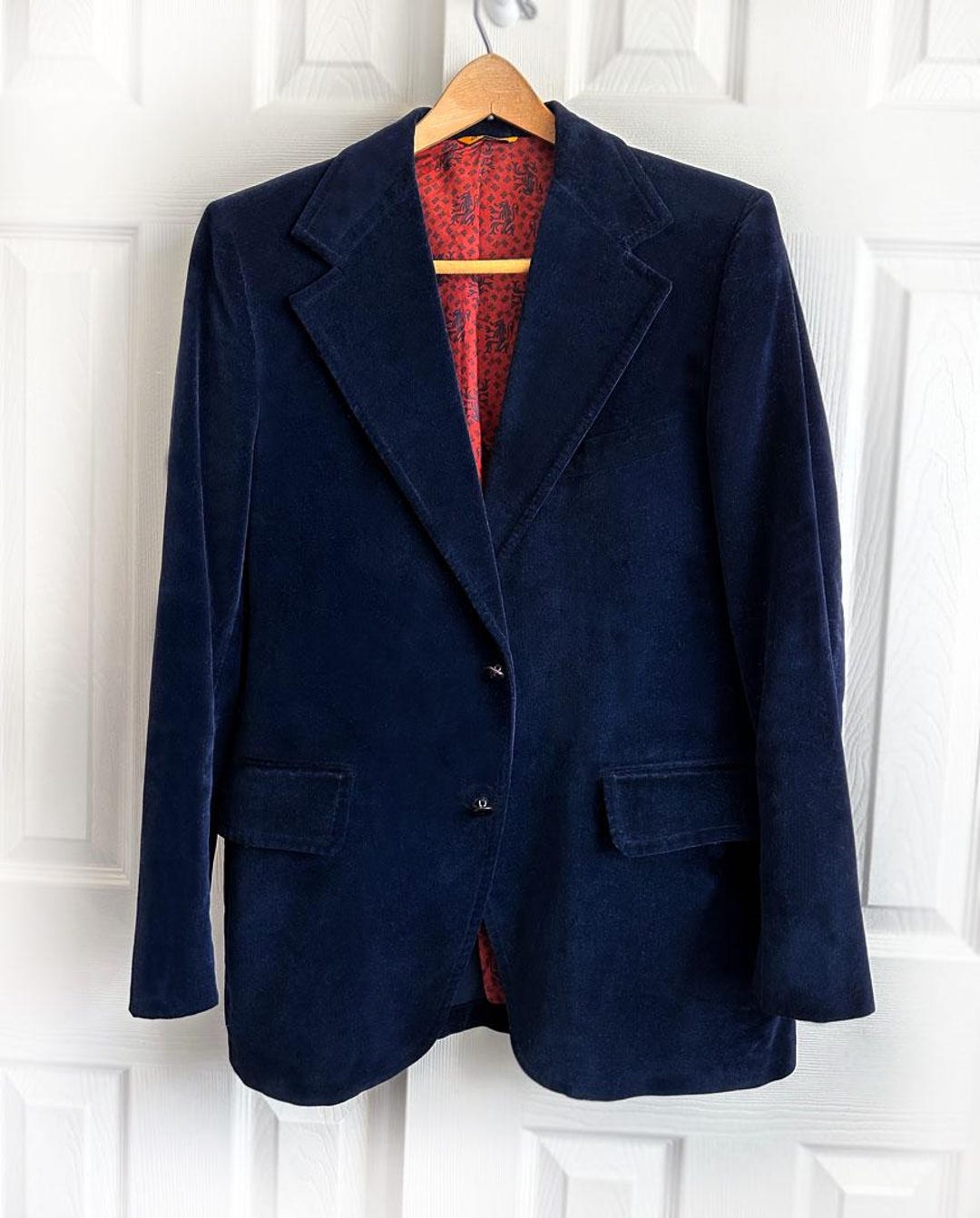 60's Men's Mod Blue Velvet Sport Coat Suit Jacket Blazer 1960's Gogo ...