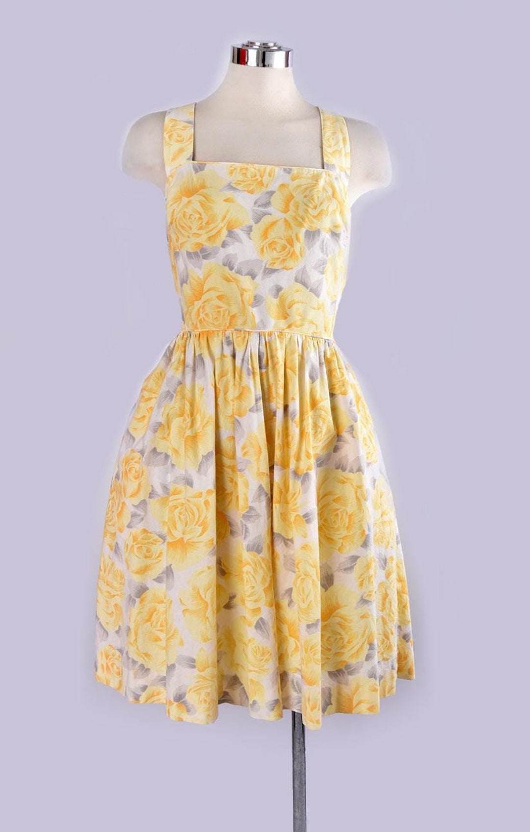 50's Yellow Roses Print LANZ Sun Dress Vintage 1950's, 1960's, Medium ...