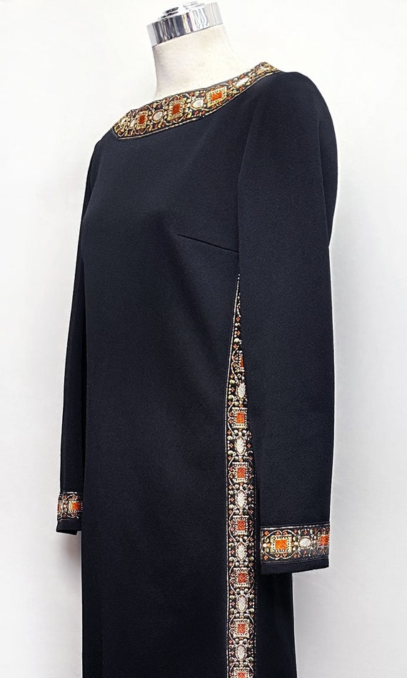 1960s Long Mod Black Maxi Dress, Vintage Swingin 60's… - Gem