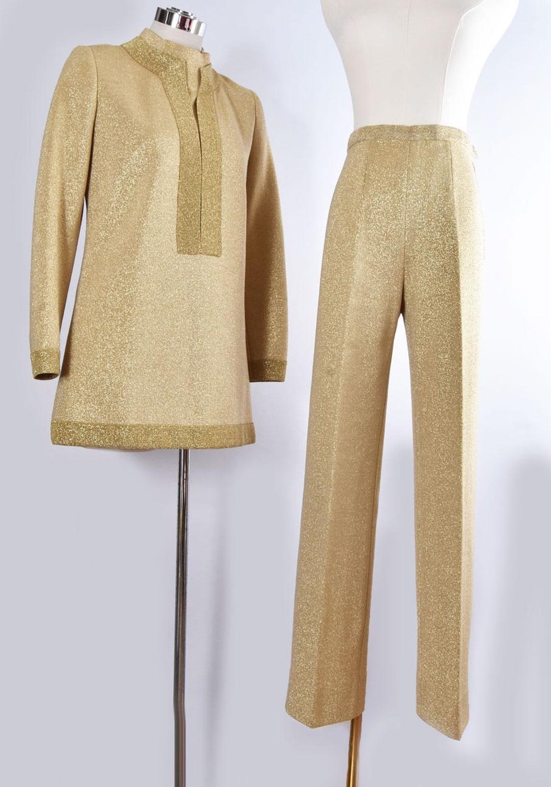 1960's Gold Lurex Tunic & Matching Pants SET Mod Gogo GIBI Italy ...