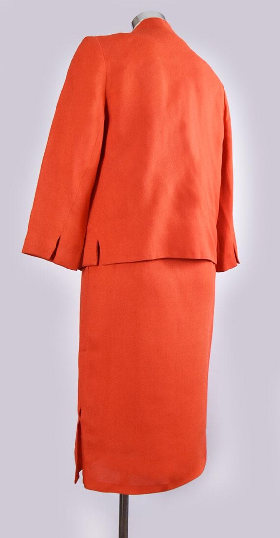 60's Orange Mod SUIT Jacket & Skirt Matching Set Vint… - Gem