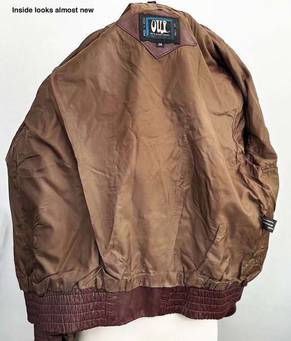 1970's Leather Jacket by OUI, Vintage Disco era, Figh… - Gem